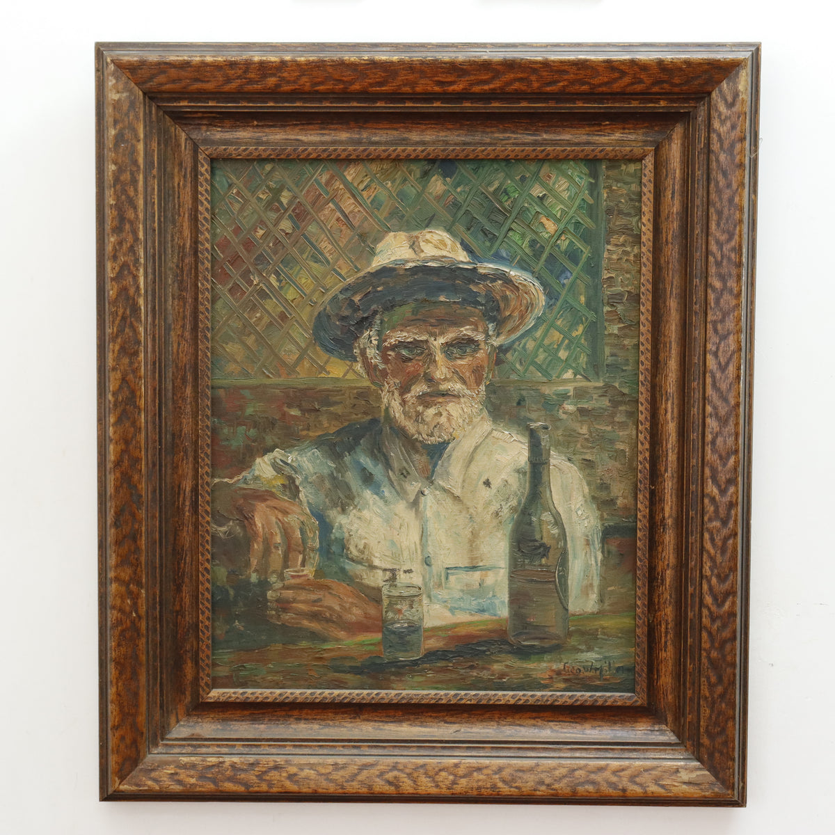 George W. Miller Self Portrait Oil on Board Painting | Work of Man ...
