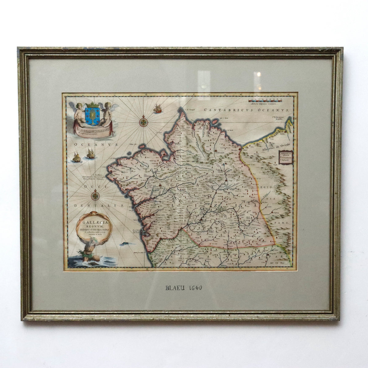 Willem Blaeu Kingdom of Galicia Colored Engraving Map | Work of Man — Work of Man Studios Fine ...