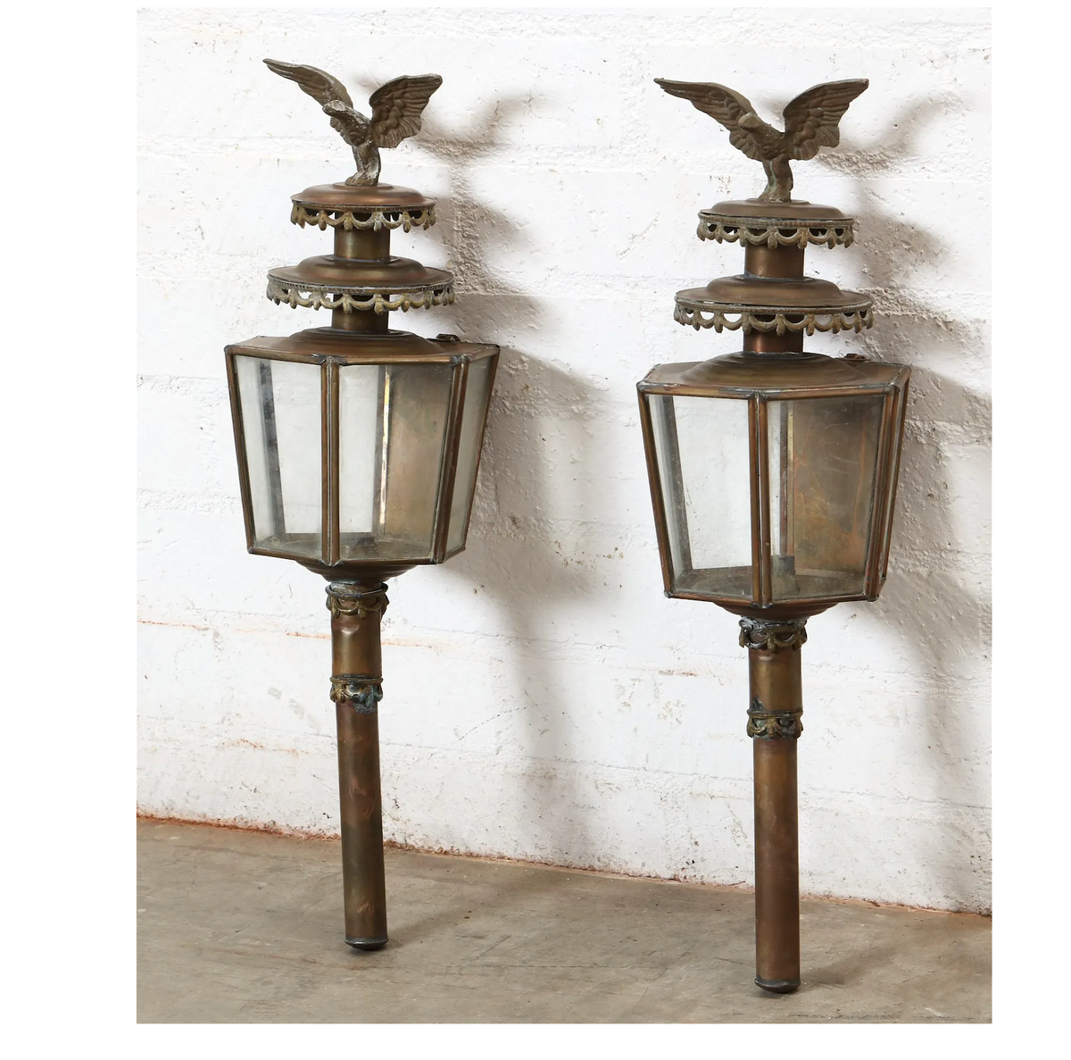 AL3-006: Pair of Early 19th Century American Federal Coach Lanterns Co ...