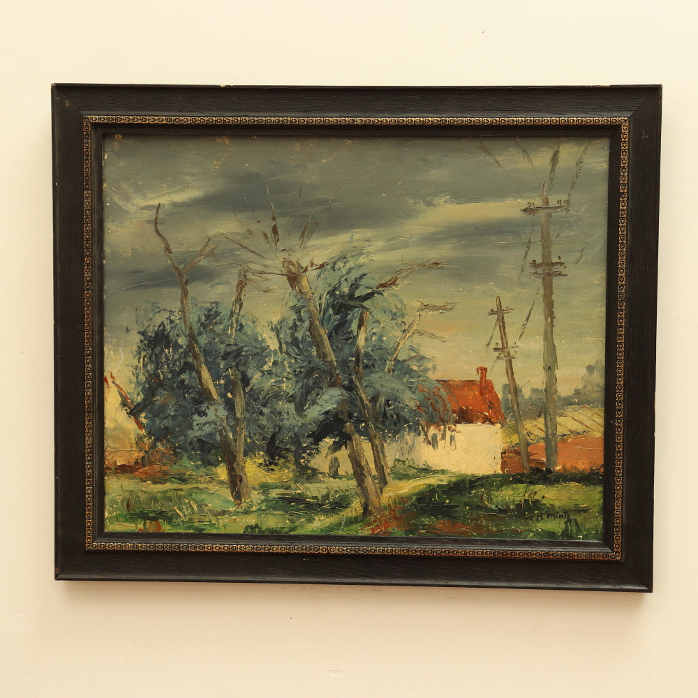 Harry Mintz WPA Impressionist Landscape Oil on Board | Work of Man ...