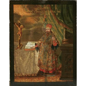 Russian School - Saint Dimitri Metropoliten and Wonder-Worker - Oil on ...