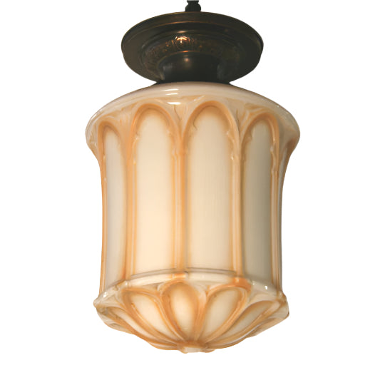 AL1-050 - Early 20th Century Patinated Glass Globe Ceiling Fixture in ...