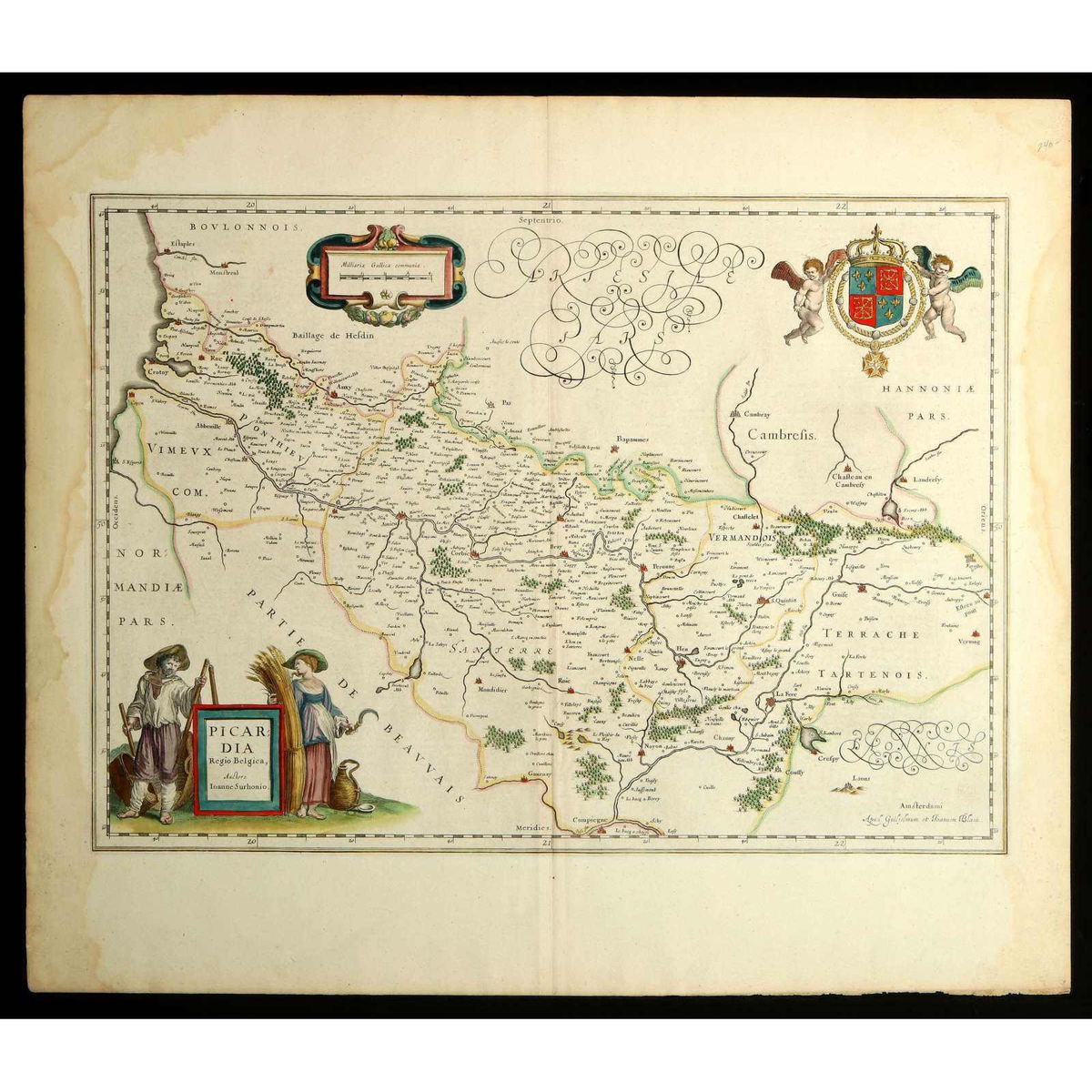 Joanne Surhonio - Circa 1640 Map of France - Engraving | Work of Man ...